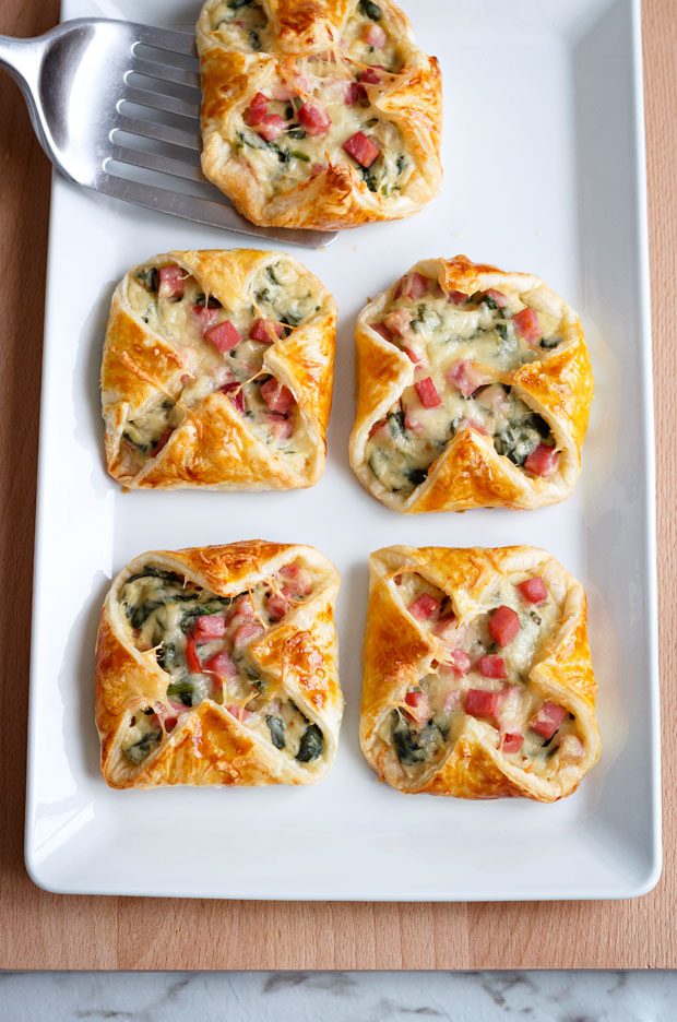 Ham Cheese And Spinach Puffs Recipe Eatwell101