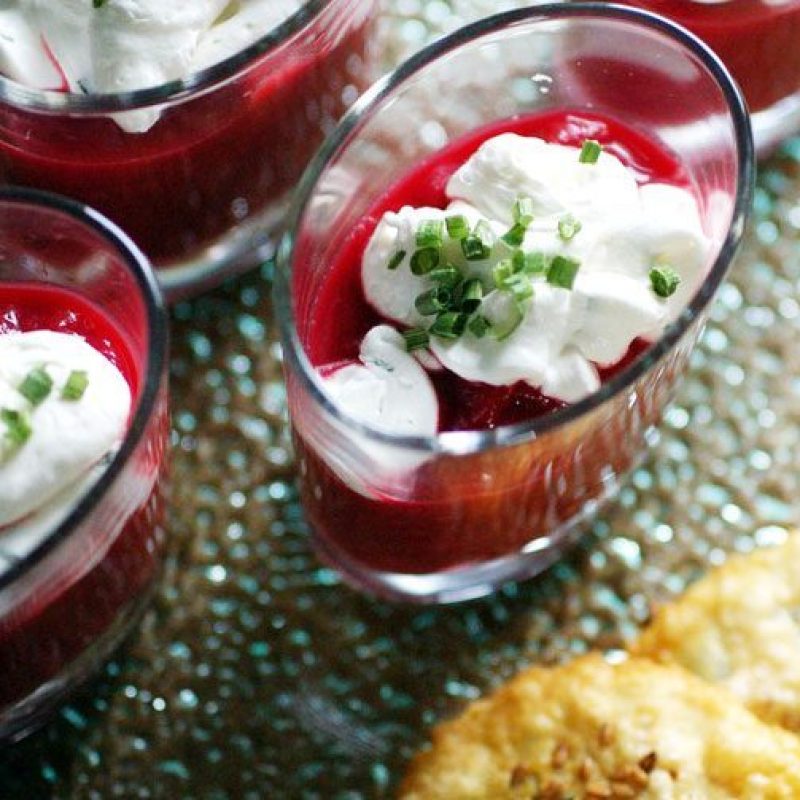 Appetizer Recipe: Beet Cappuccino with Fresh Cheese and Chives — Eatwell101
