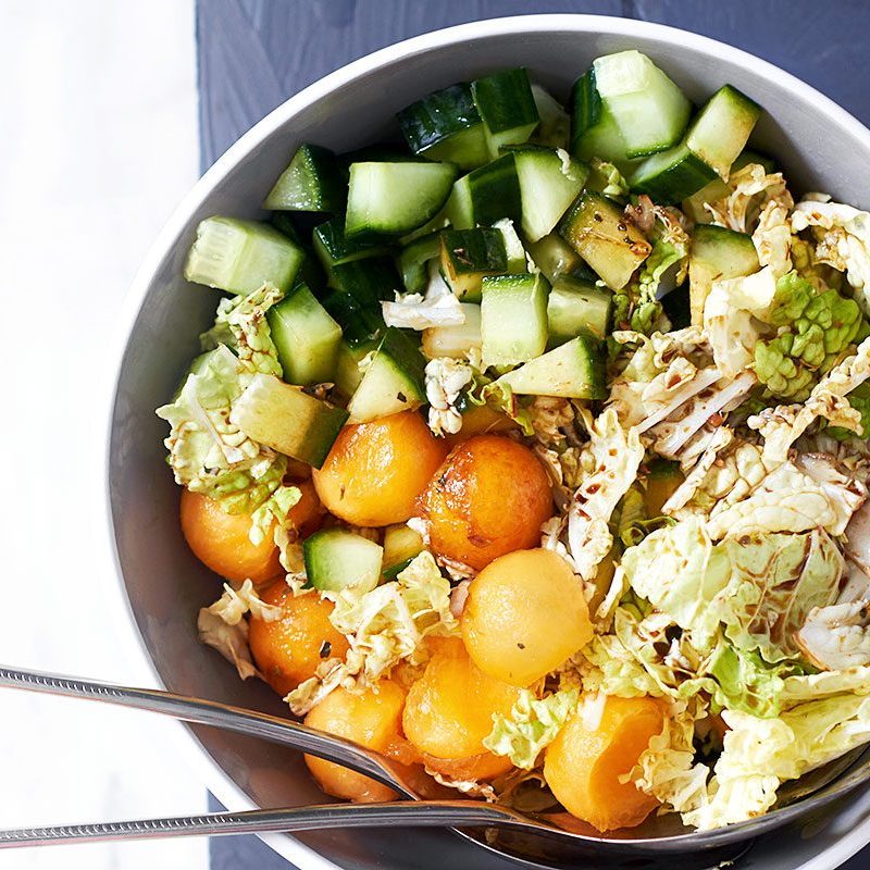 Melon Cucumber Napa Cabbage Salad Recipe — Eatwell101