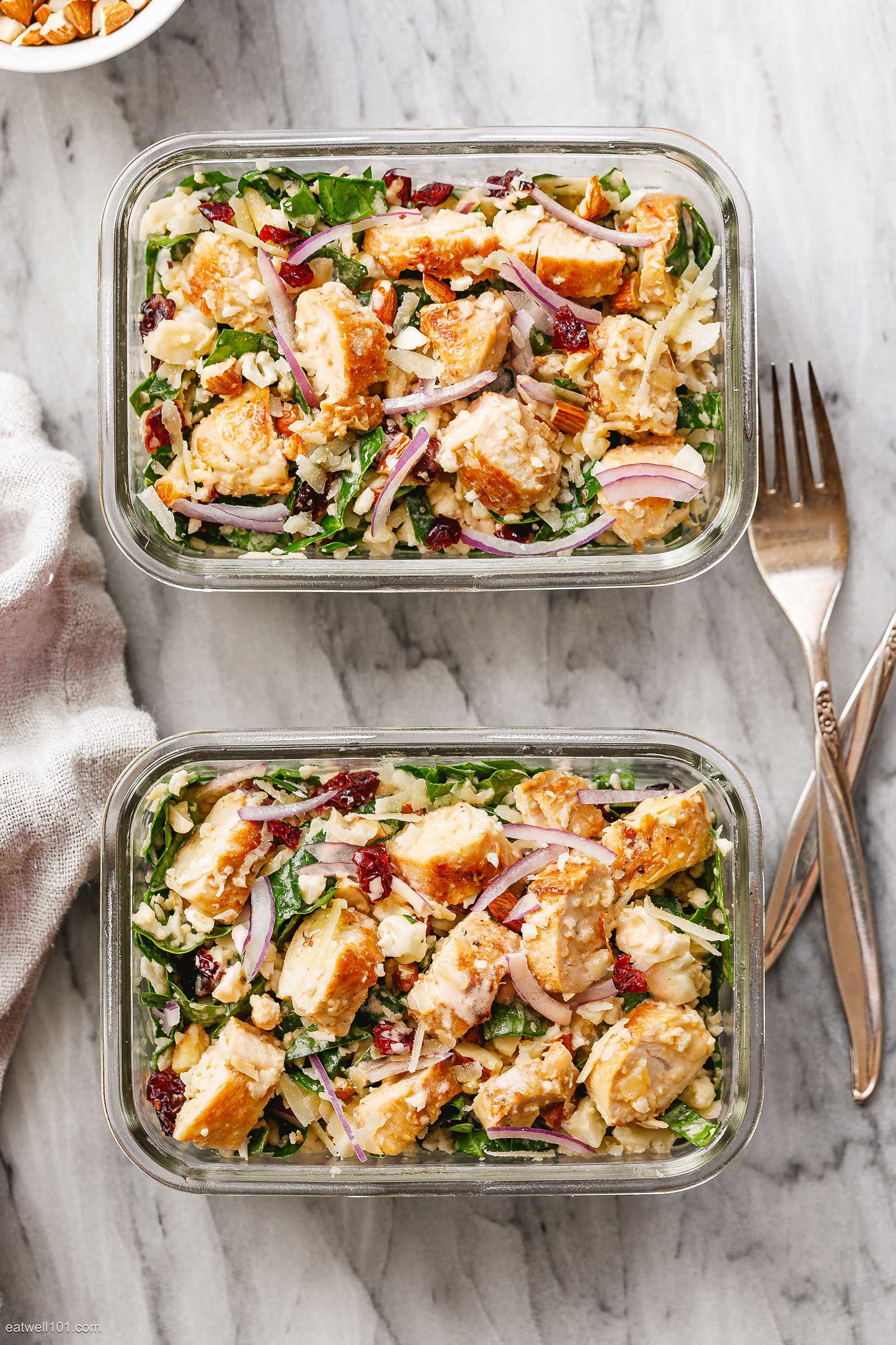 Meal Prep Chicken Spinach Cauliflower Salad Recipe Chicken Meal Prep Salad Recipe — Eatwell101
