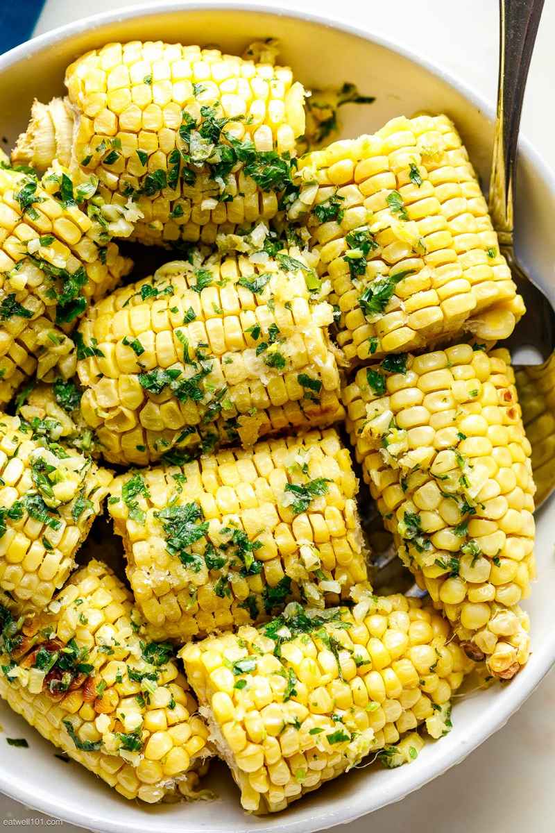Garlic Parmesan Baked Corn On The Cob Recipe Baked Corn Recipe — Eatwell101
