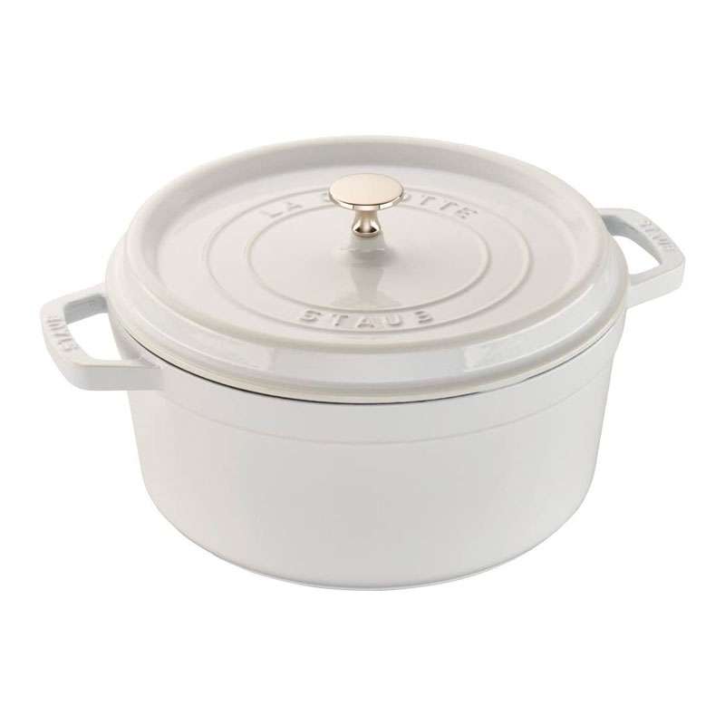 Cast Iron Round Cocotte, 5.5-quart, White — Eatwell101