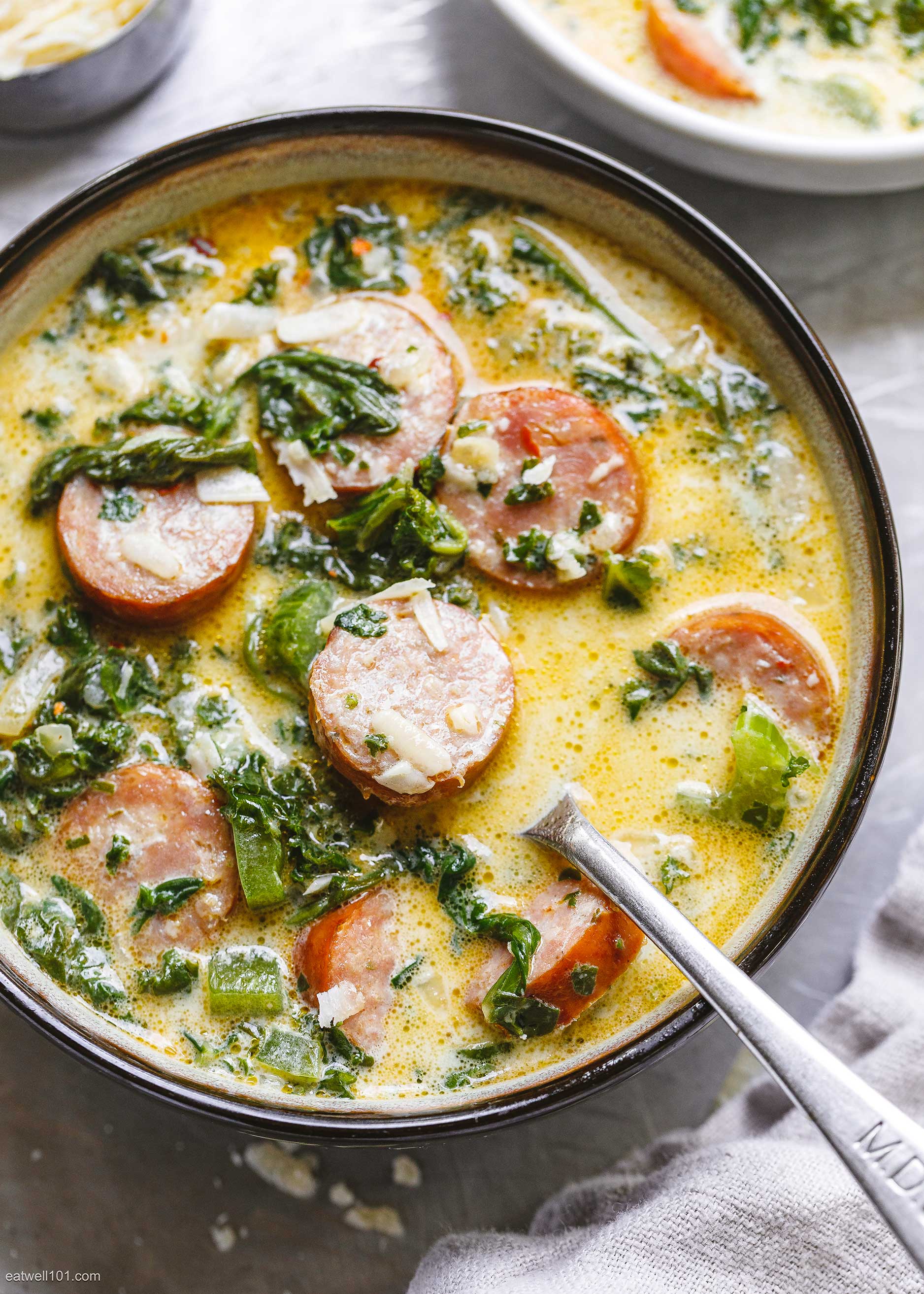 Creamy Sausage Soup Recipe With Green Vegetables Green Sausage Soup Creamy Sausage Soup Recipe With Green Vegetables Green Sausage Soup