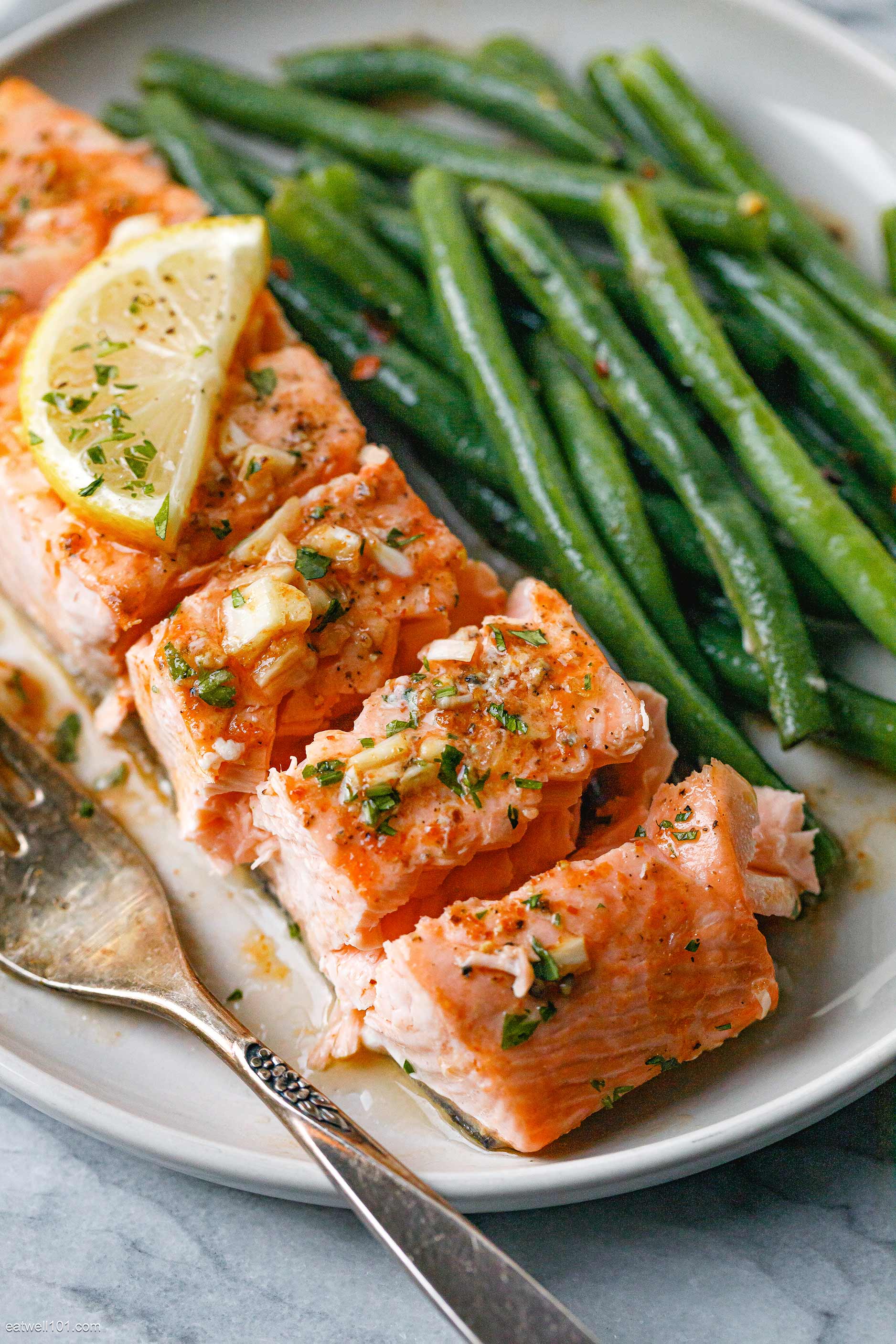 Garlic Butter Baked Salmon Recipe With Green Beans How To Bake Salmon Garlic Butter Baked Salmon Recipe With Green Beans How To Bake Salmon