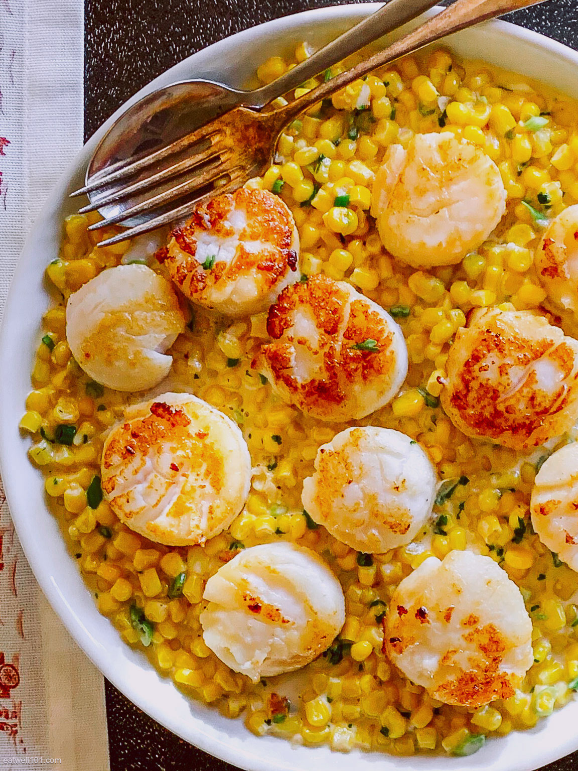 Pan Seared Scallops Recipe With Corn How To Cook Sea Scallops — Eatwell101