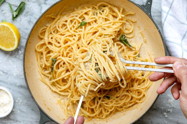 Lemon Sage Pasta Recipe | Eatwell101